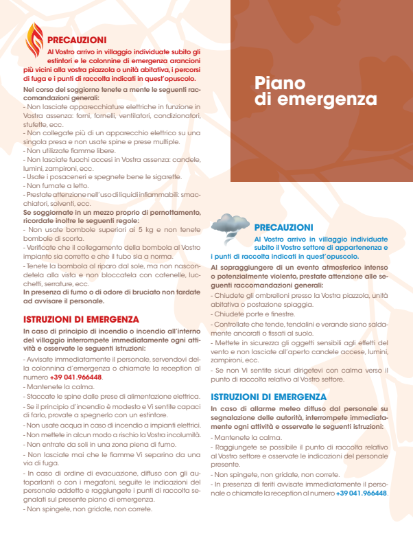 Piano di Emergenza // Notfallplan // Safety Plan - Dei Fiori